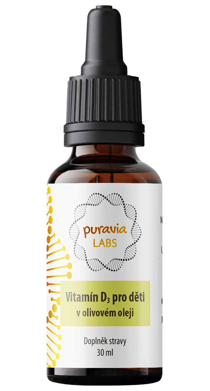Vitamín D3 pro děti v olivovém oleji – Puravia LAB